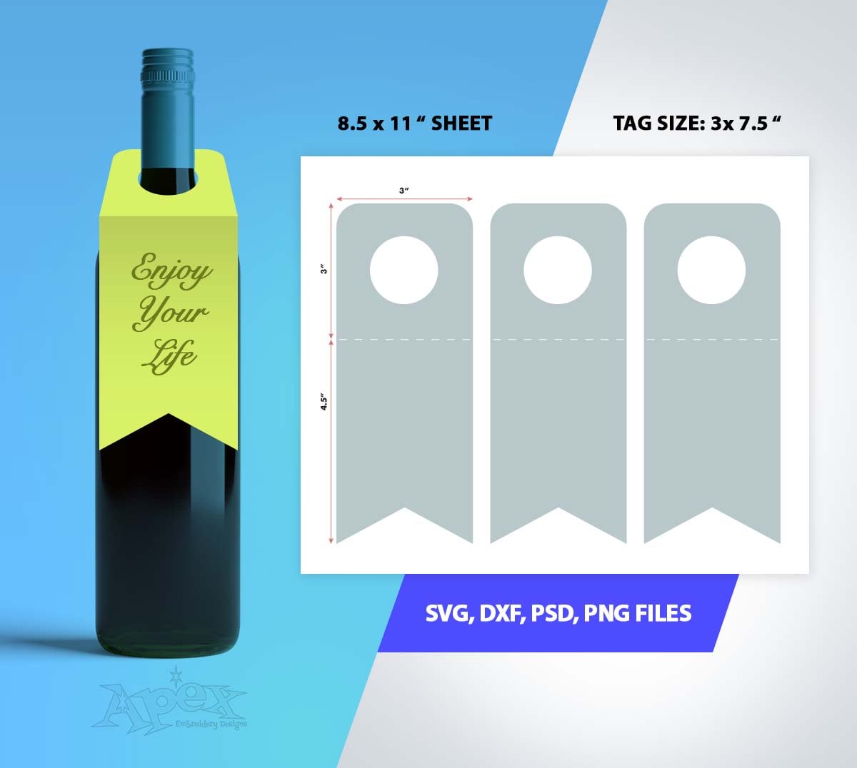 Wine Bottle T Tag Printable And Cuttable Design Apex Designs And Fonts